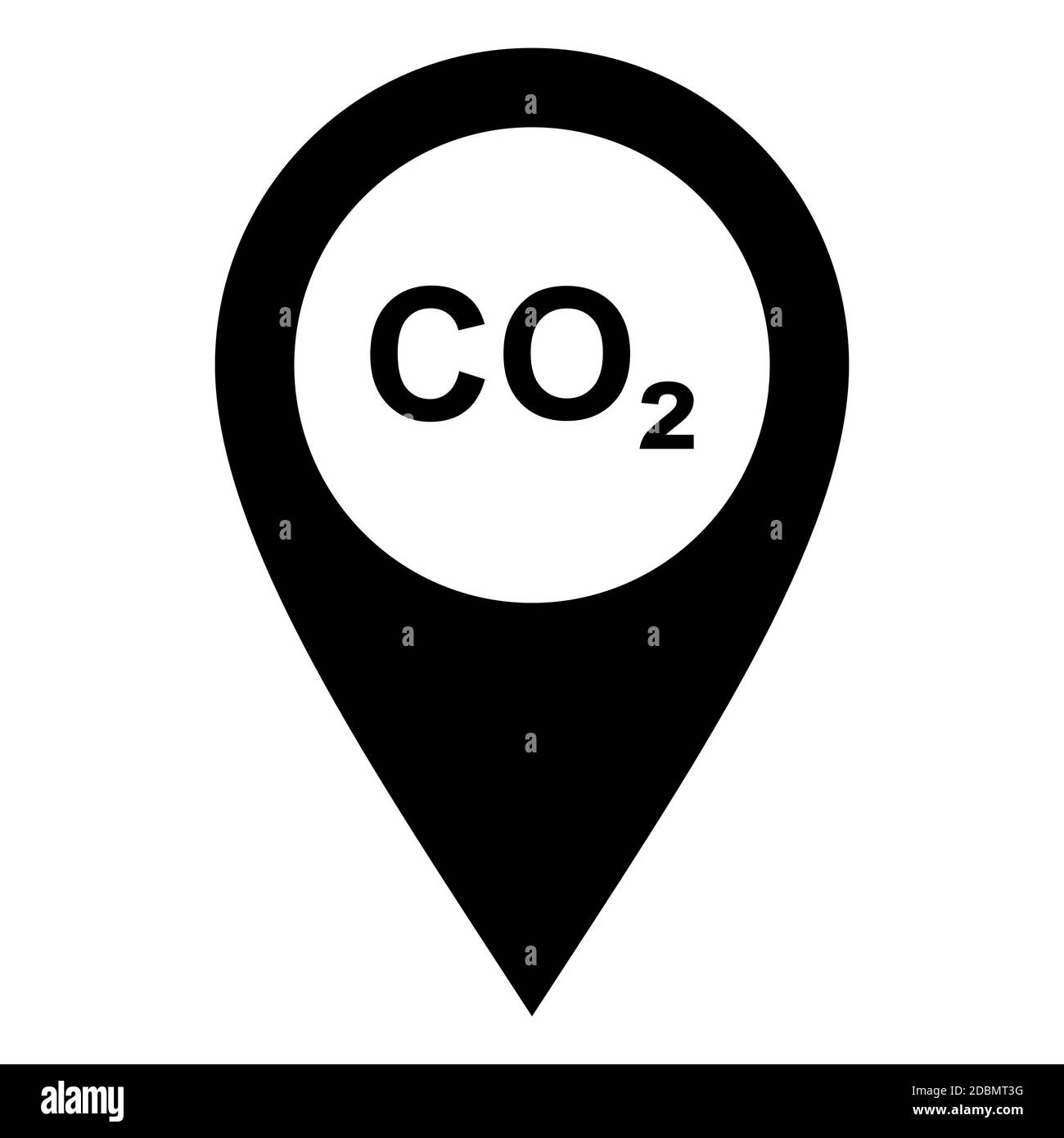 Carbon dioxide and location pin Stock Photo - Alamy