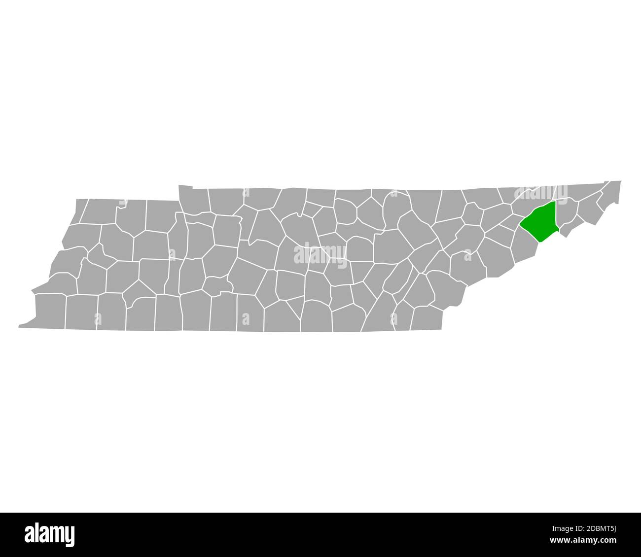 Map of Greene in Tennessee Stock Photo - Alamy