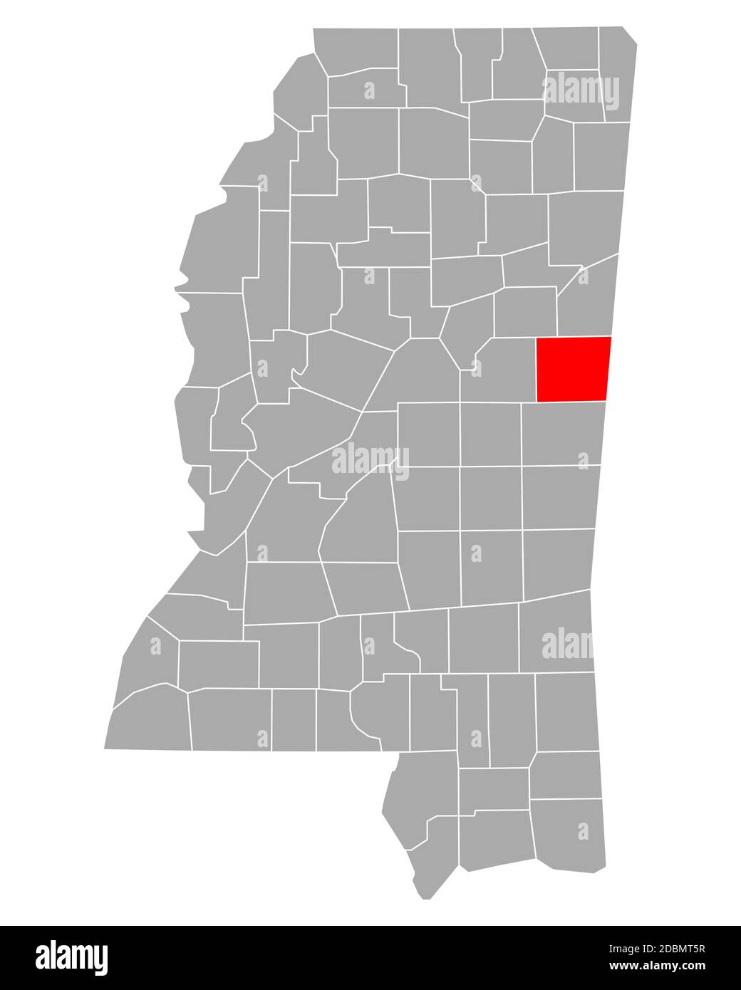 Map of Noxubee in Mississippi Stock Photo - Alamy