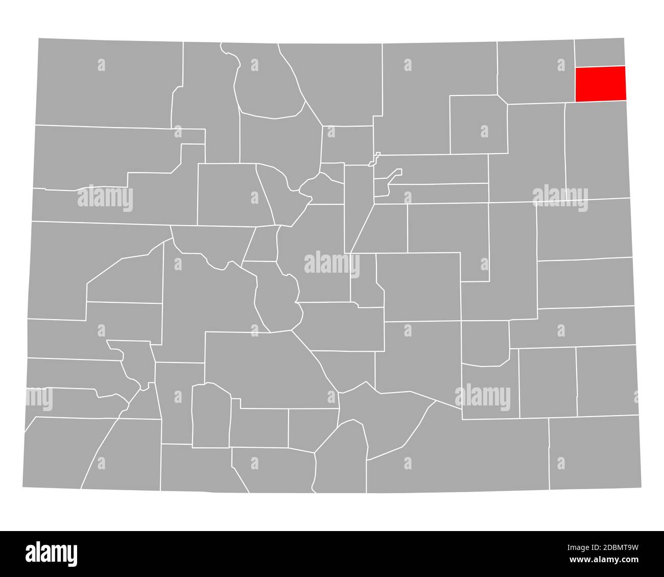 Map of Phillips in Colorado Stock Photo - Alamy
