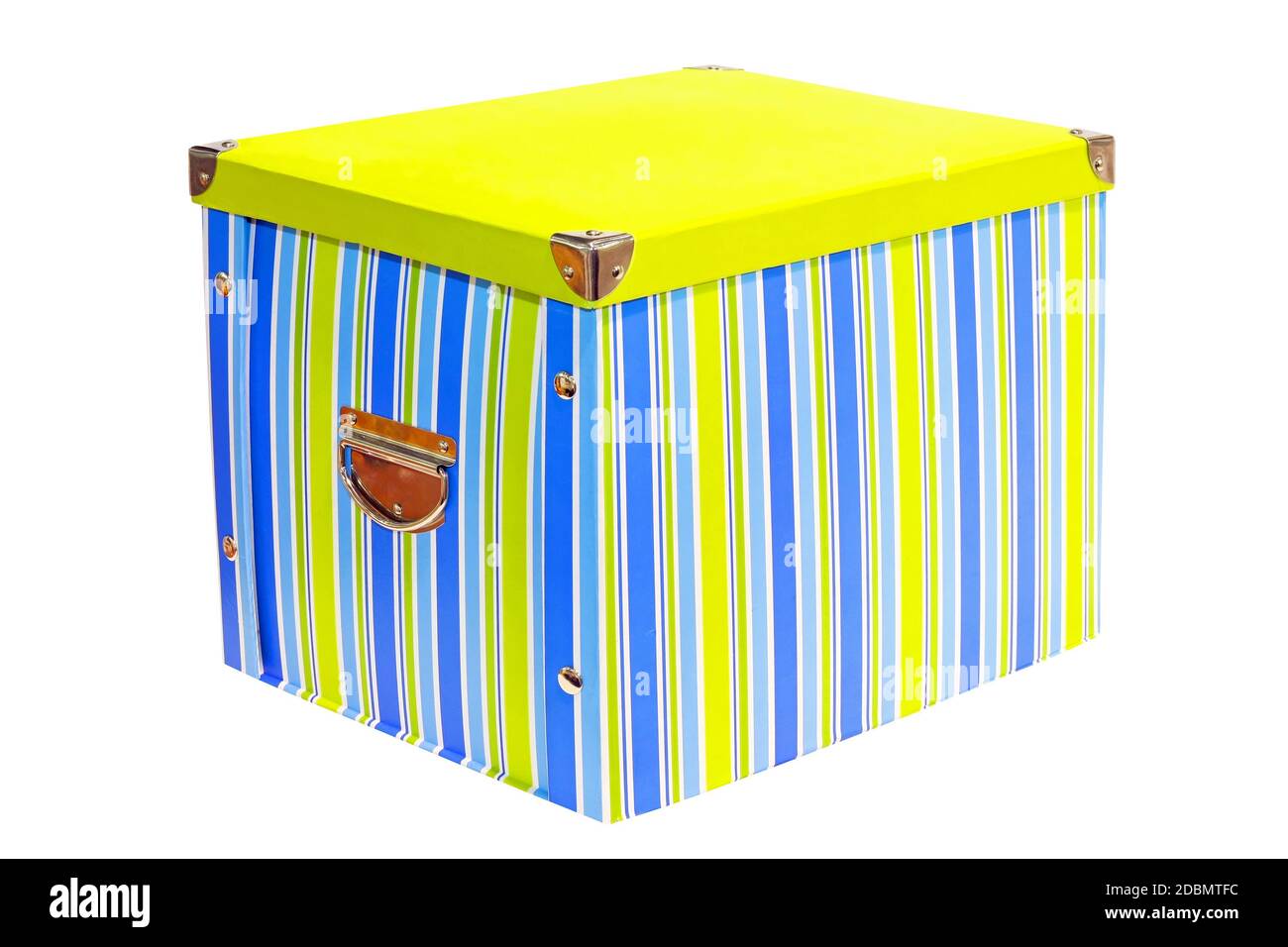 Cardboard box with straps isolated including clipping path Stock Photo ...