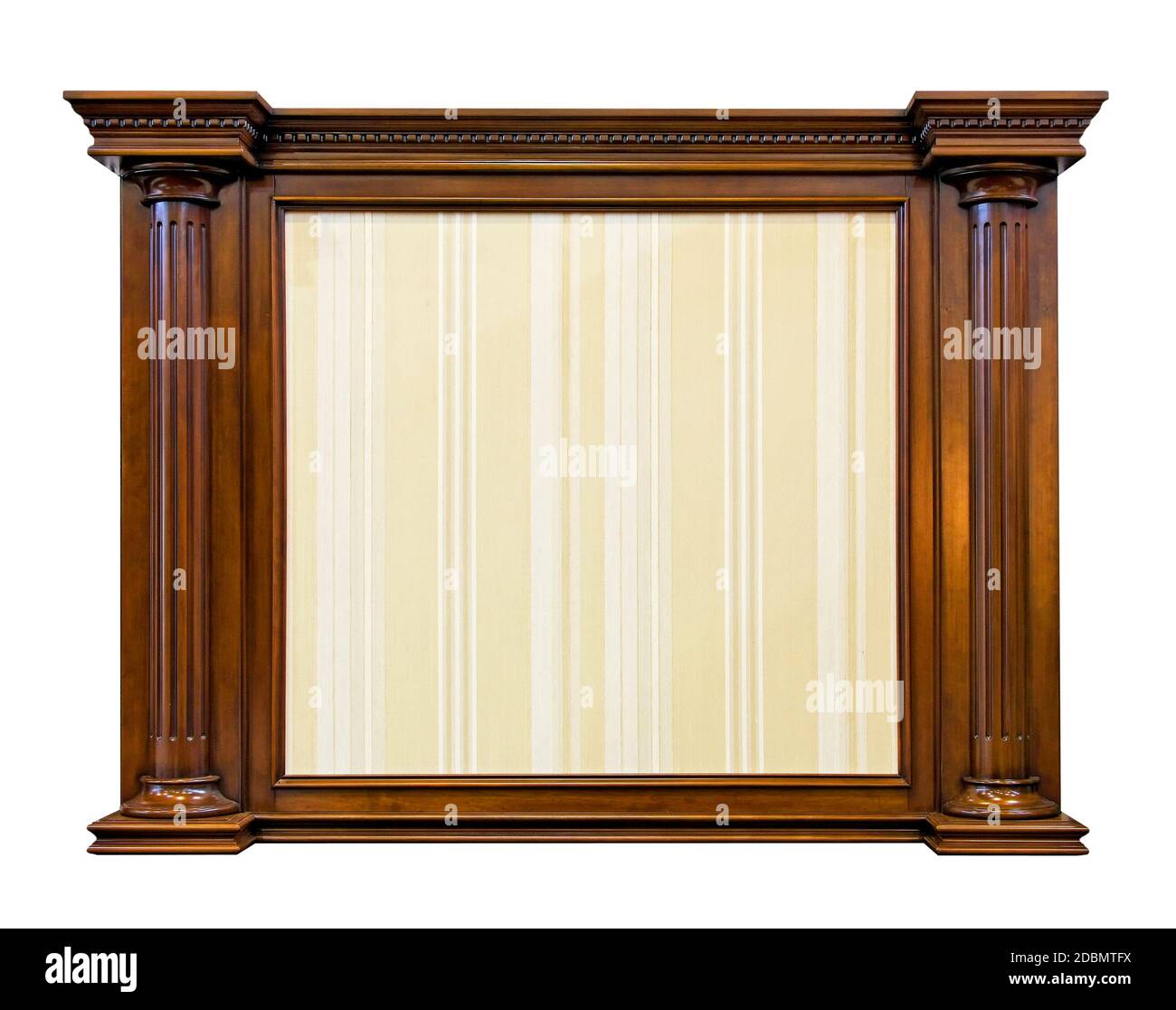 Home theatre screen with wooden frame isolated Stock Photo - Alamy