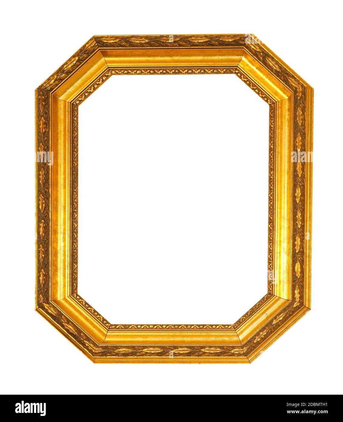 Octagonal frame in gold clipping path included Stock Photo - Alamy