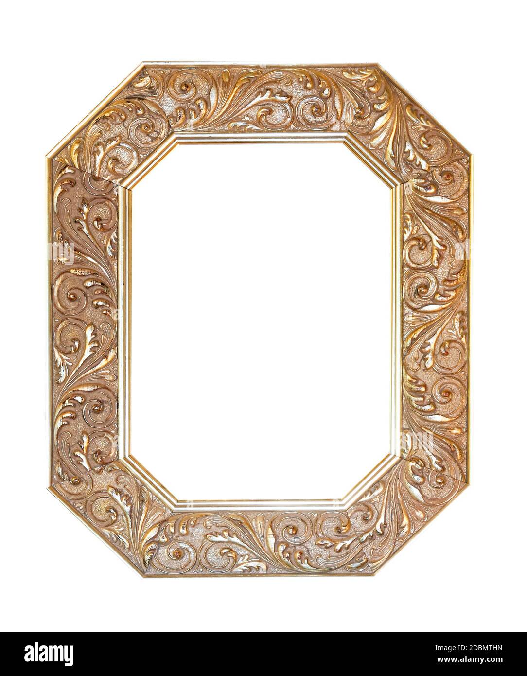 Engraved floral frame in gold clipping path included hi-res stock ...