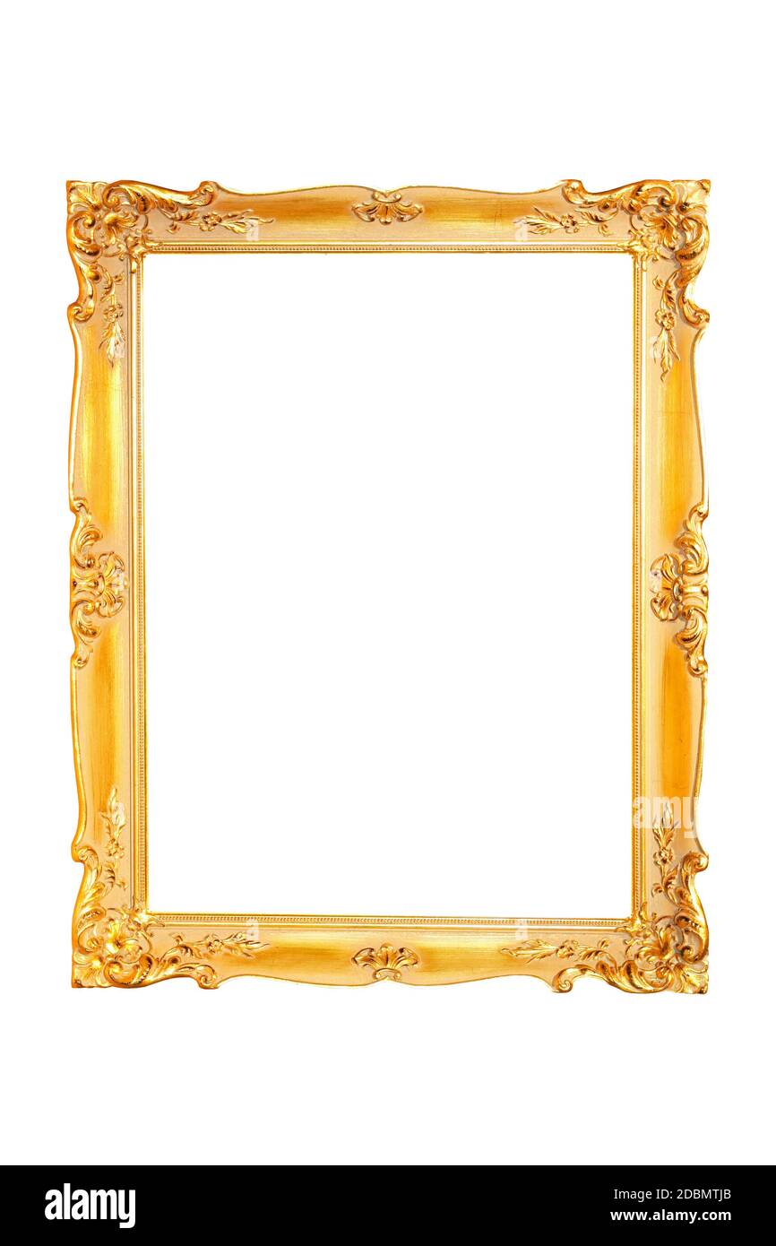 Engraved frame in pure gold clipping path included Stock Photo - Alamy