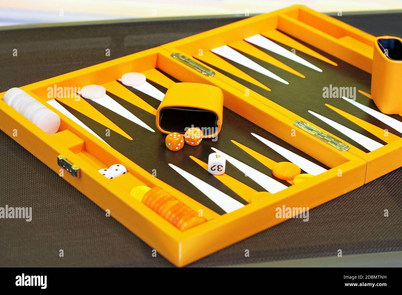 Close up shot of traditional Greek game backgammon Stock Photo - Alamy