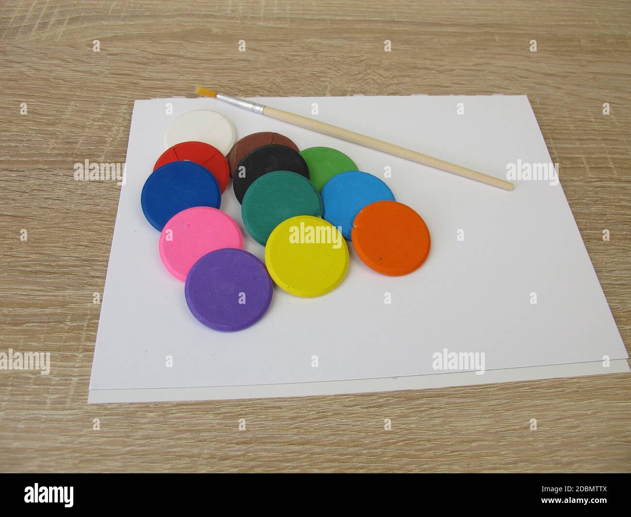 Water-soluble watercolor color tablets - Colorful watercolor, a drawing ...