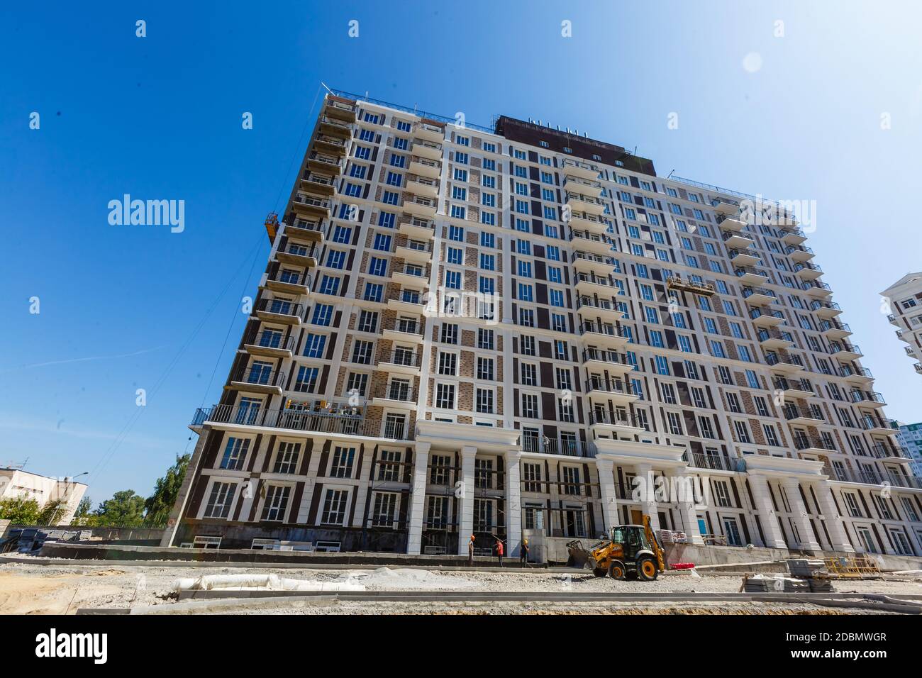 scaffolding on a building wall. building getting a new paint Stock ...