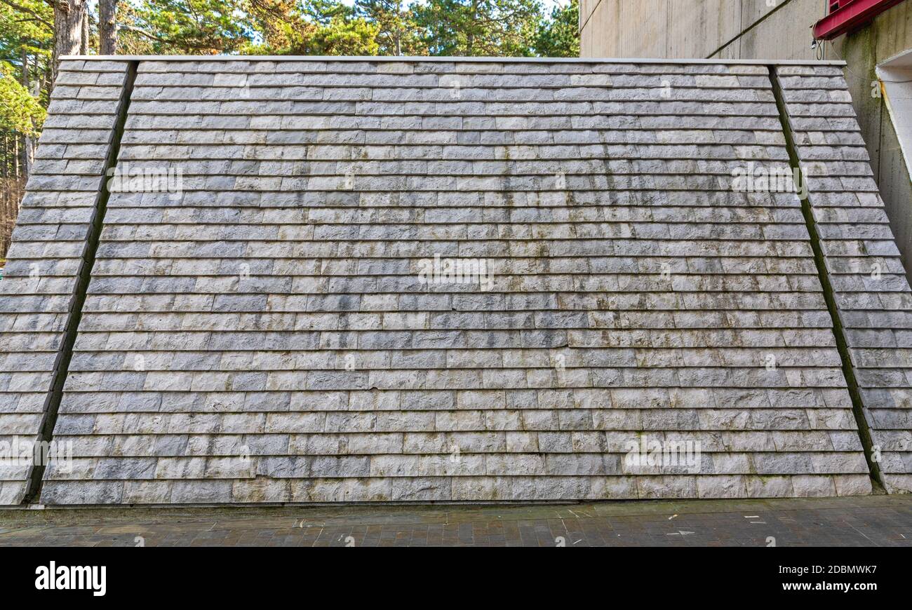 Old Stone Tiles Building Exterior Slope Wall Stock Photo - Alamy