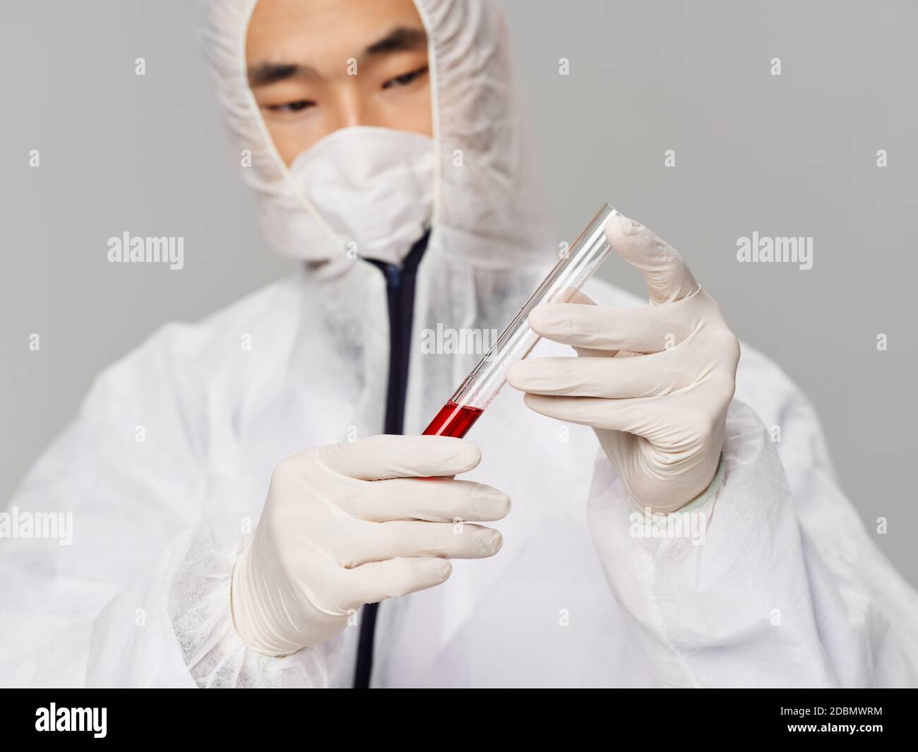 Male laboratory assistant defending research biology science Stock ...