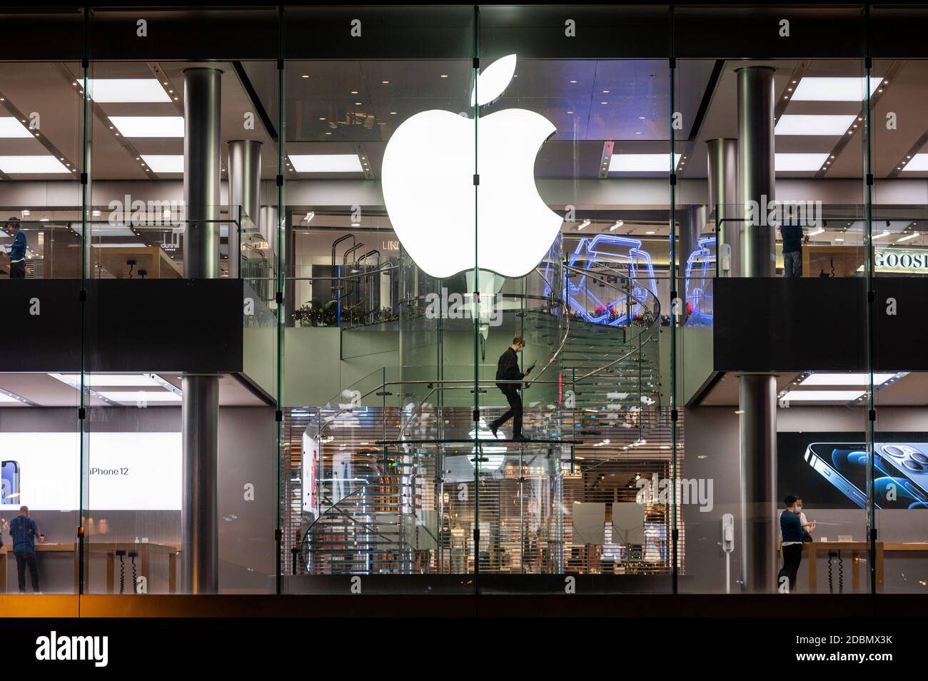 American multinational technology company Apple store seen in Hong Kong ...