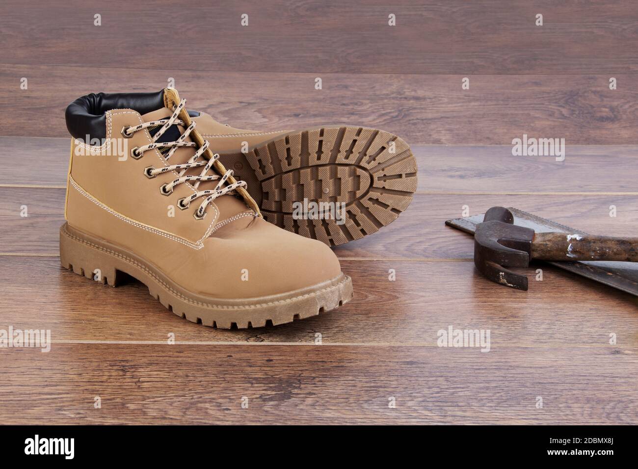 Tools and rubber boots yellow hi-res stock photography and images - Alamy