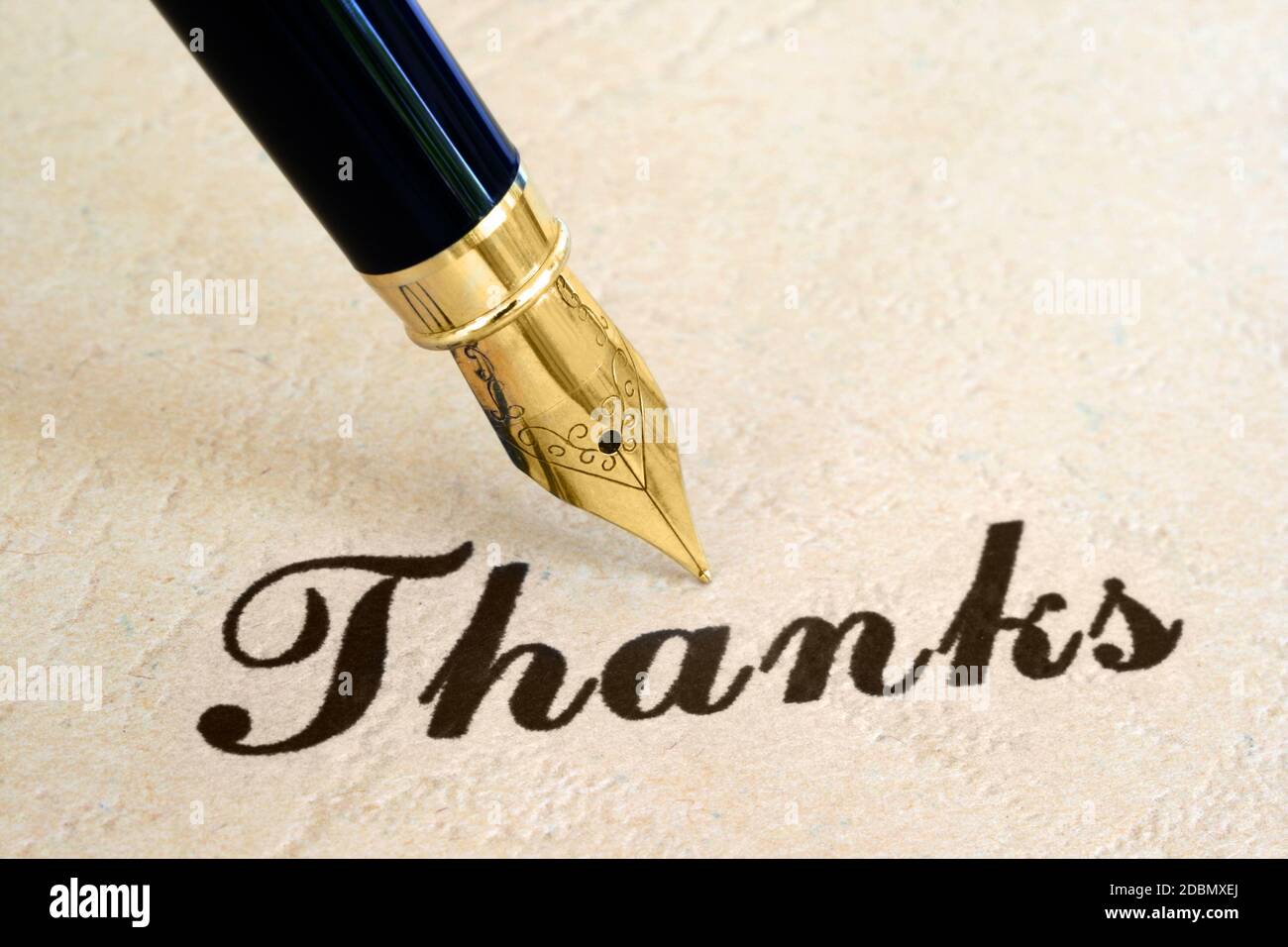 Thanks and pen Stock Photo - Alamy