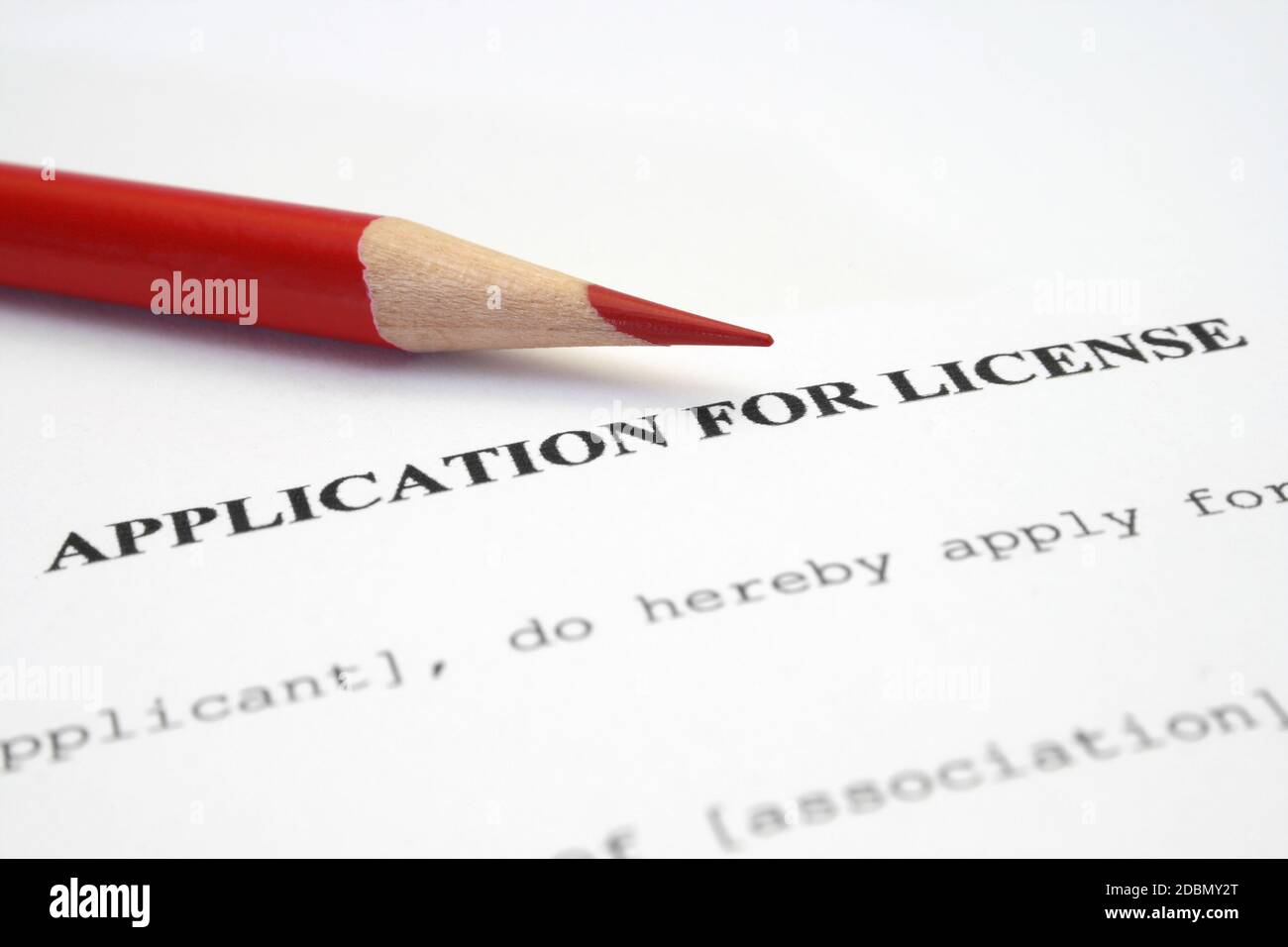 Application for license Stock Photo - Alamy