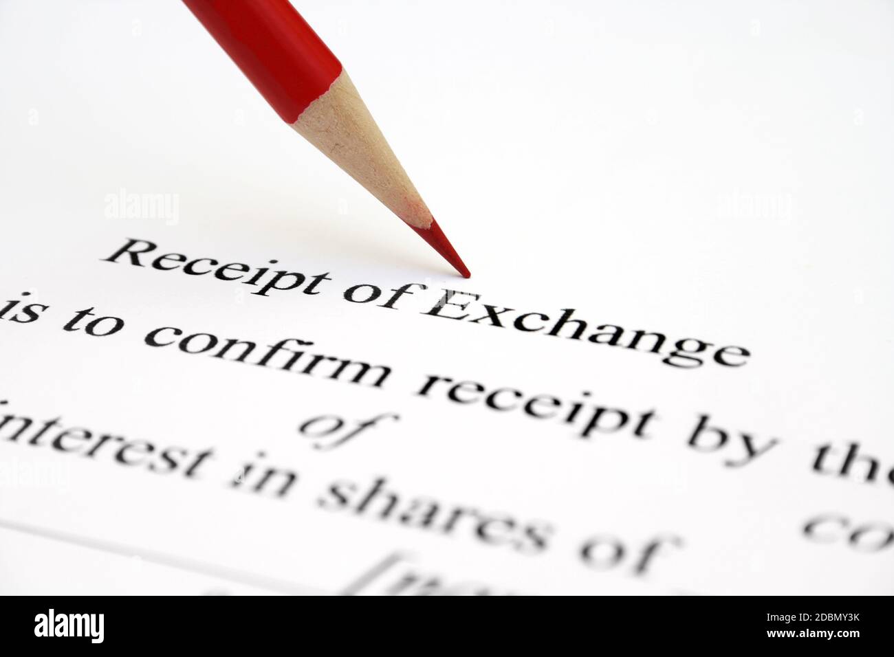 Receipt of exchange Stock Photo - Alamy