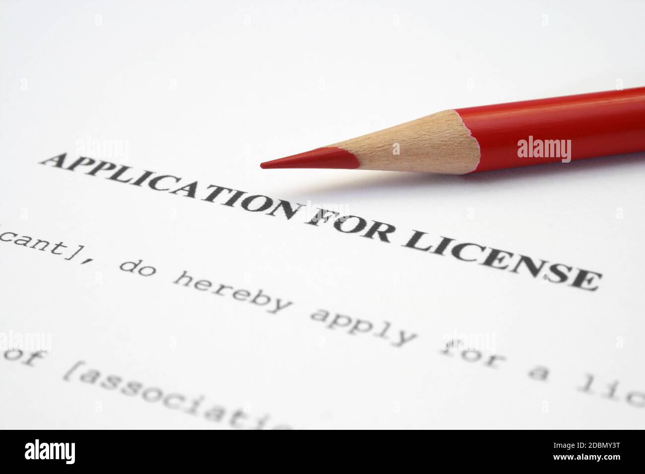 Application for license Stock Photo - Alamy