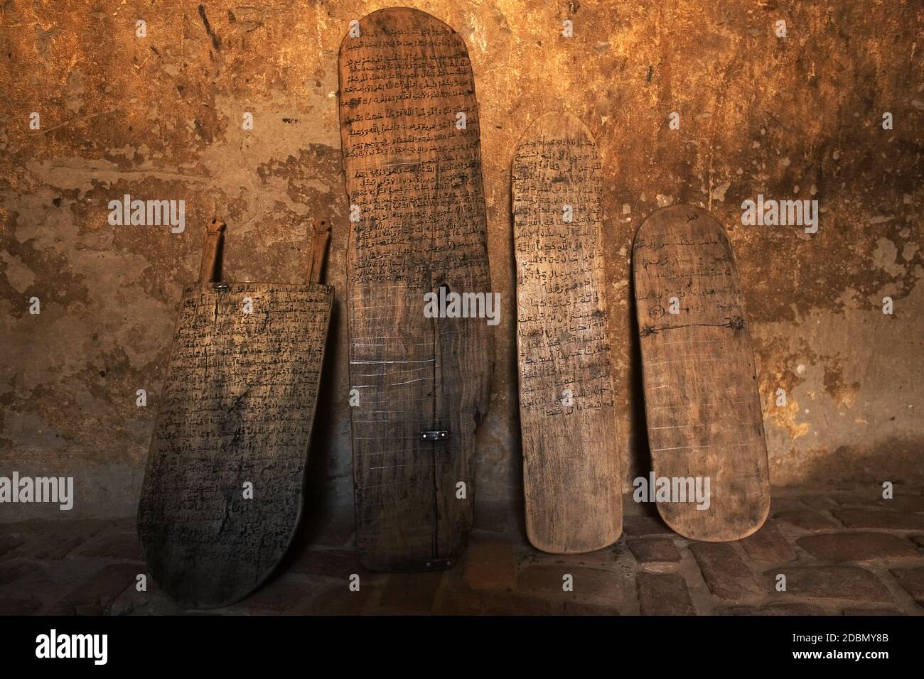Wooden tablets with Koranic verses at a Koranic school inTimbuktu ...