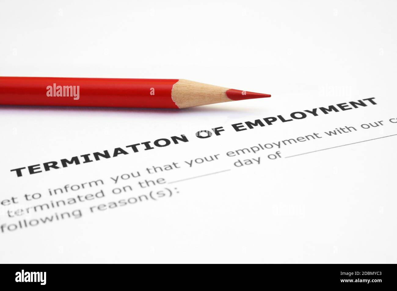 Termination of employment Stock Photo - Alamy