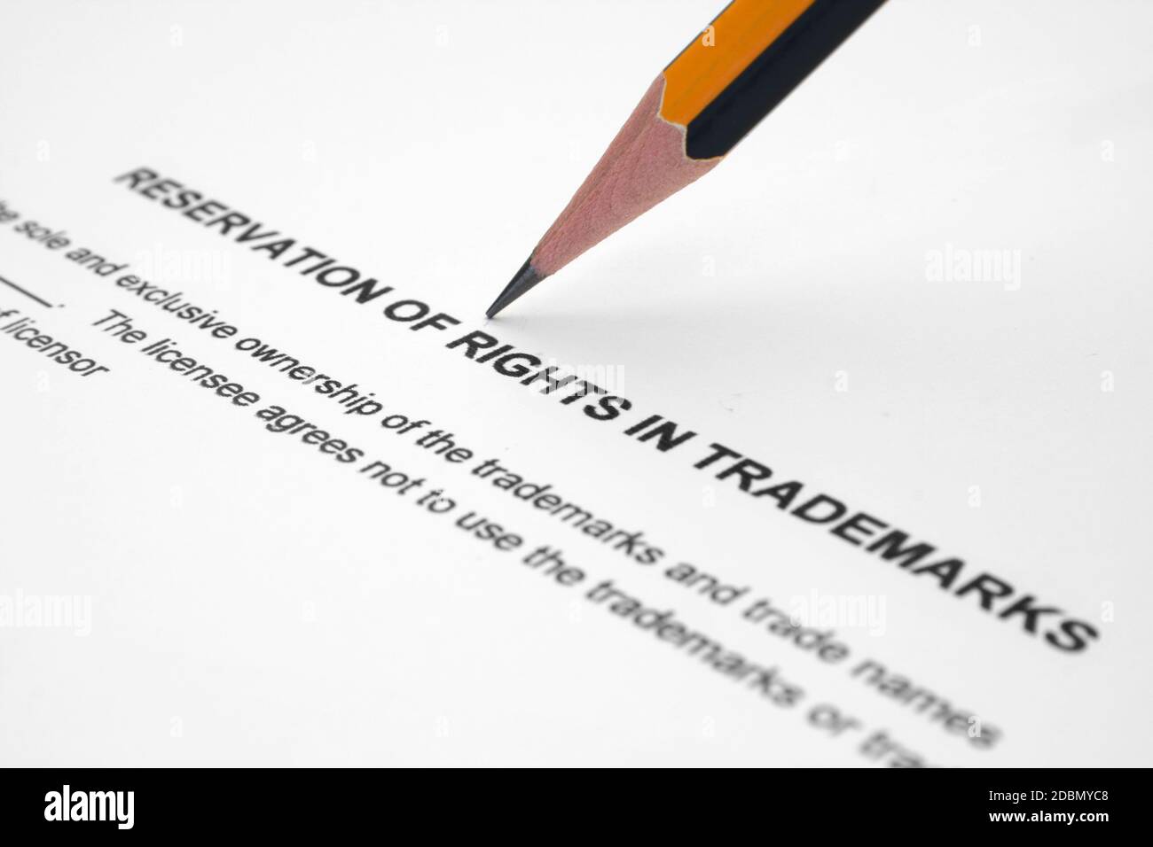 Reservation of rights in trademarks Stock Photo - Alamy