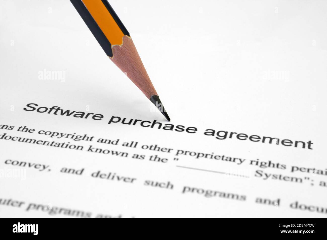 Software purchase agreement Stock Photo - Alamy