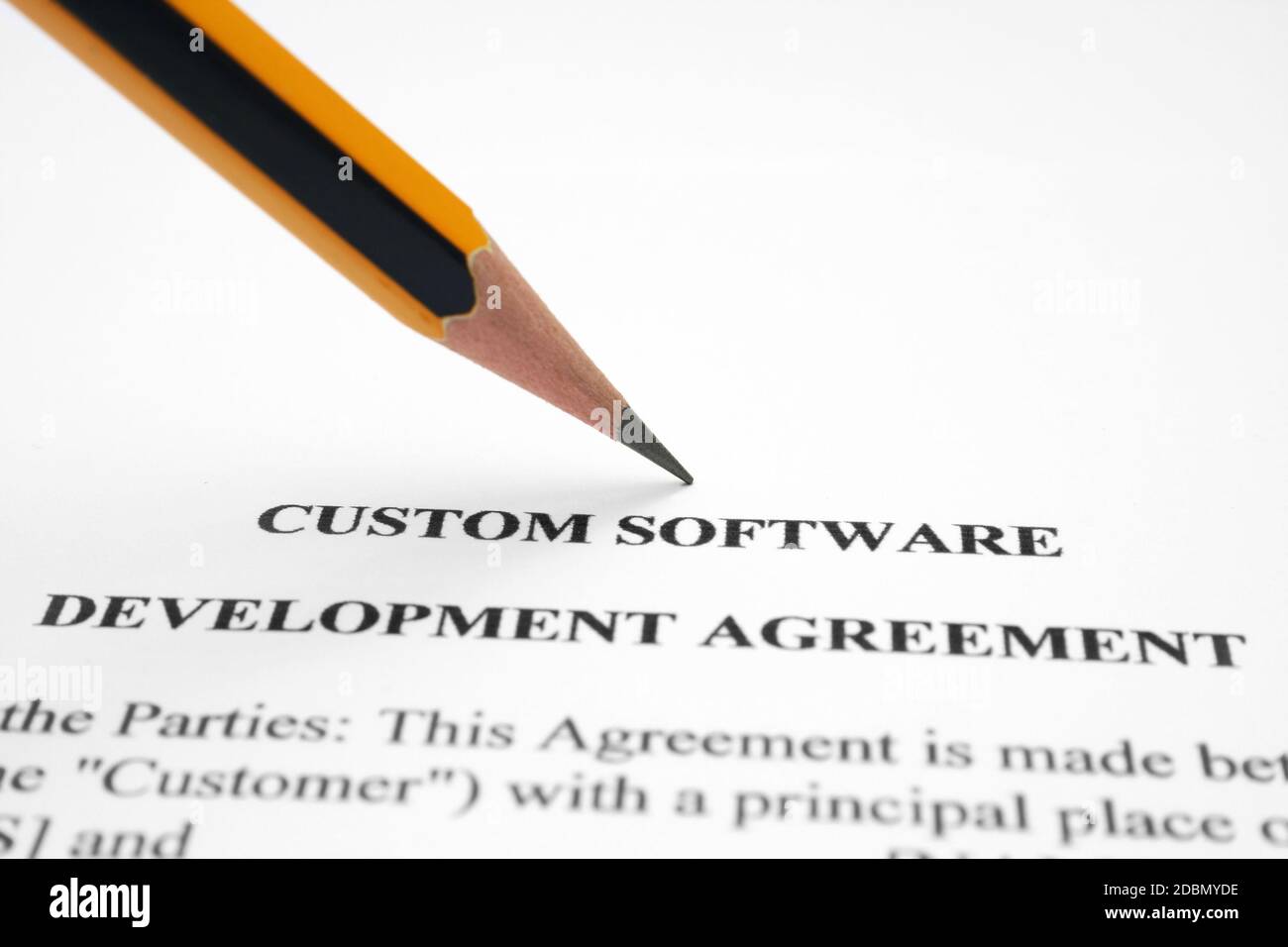 Software development agreement Stock Photo - Alamy