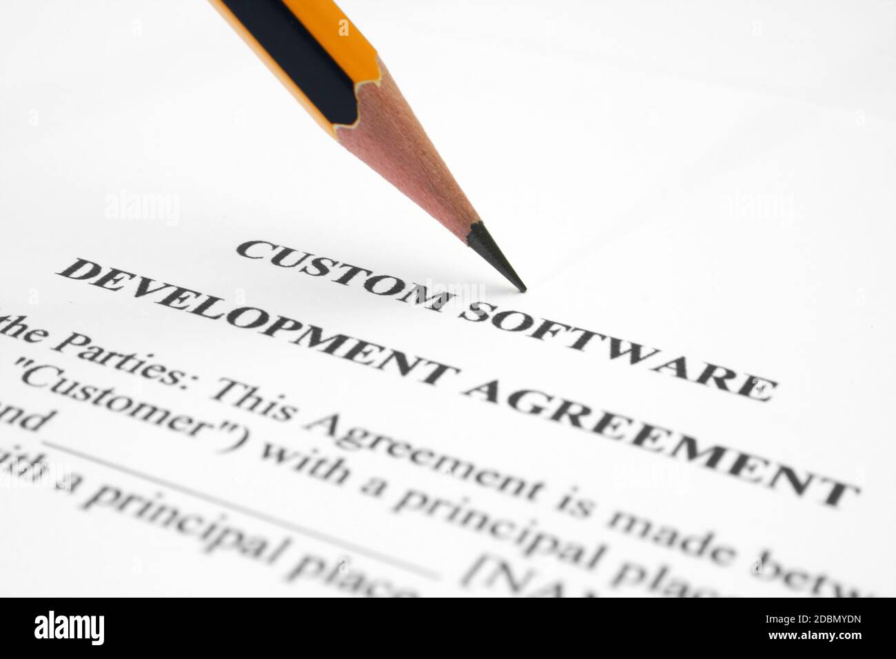 Software development agreement Stock Photo - Alamy