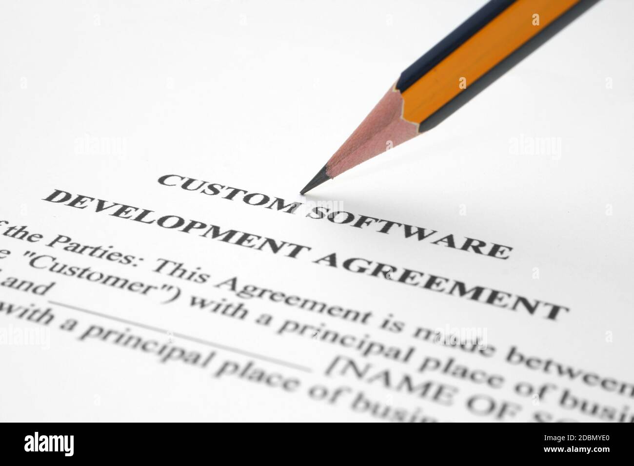 Software development agreement Stock Photo - Alamy