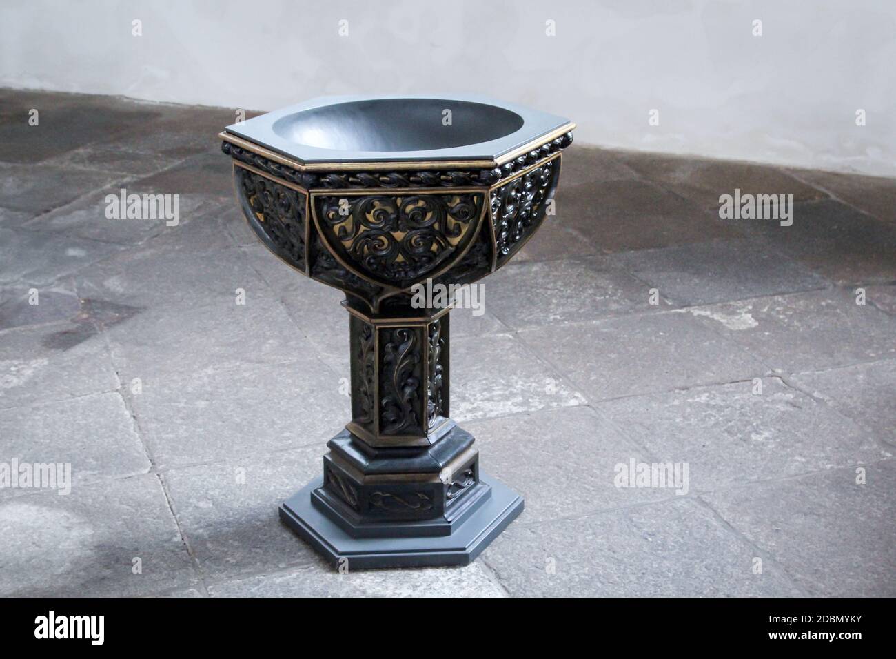 a beautiful font in a church Stock Photo - Alamy