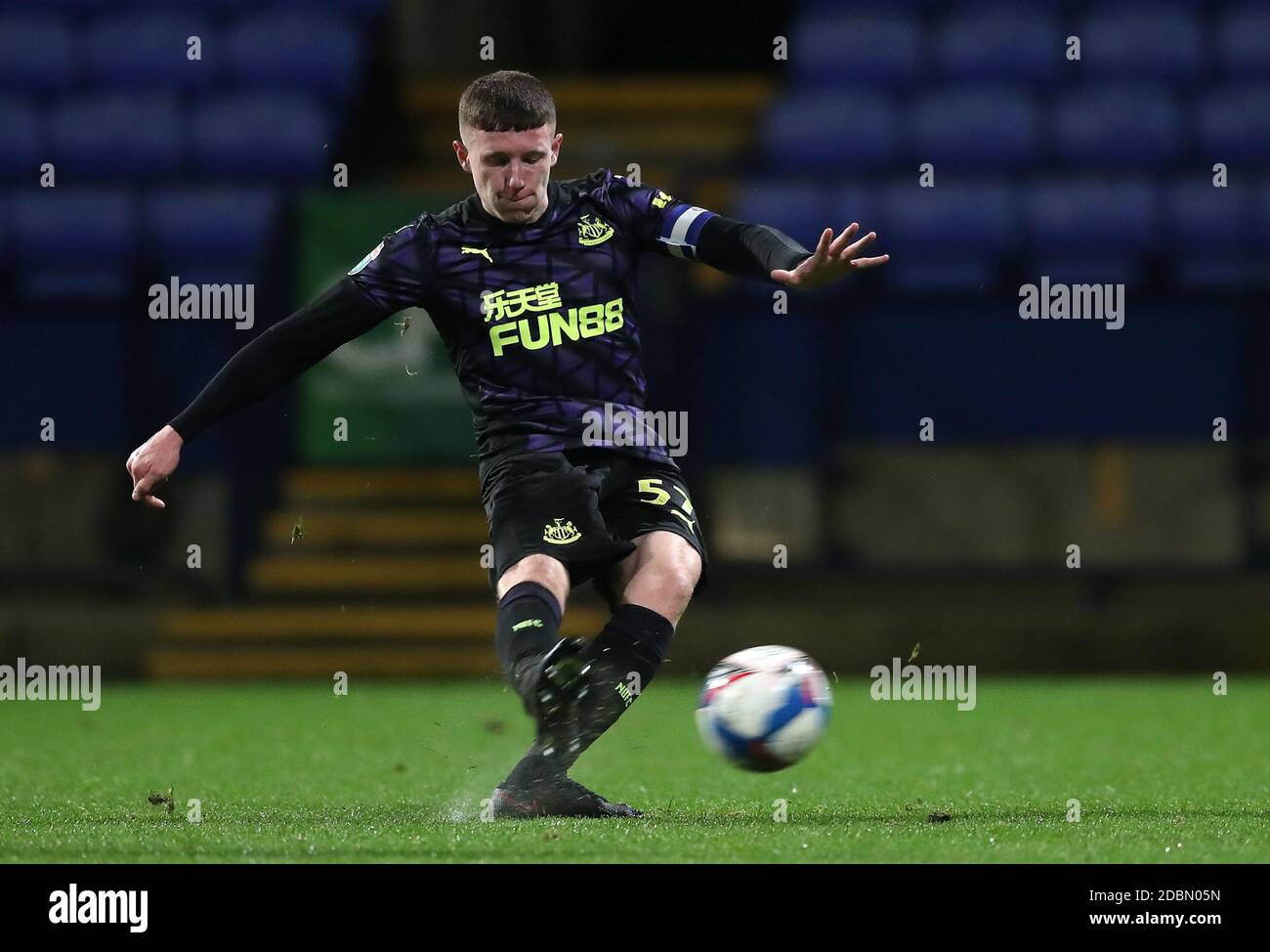 Newcastle United's Elliott Anderson during the Papa John's Trophy match ...