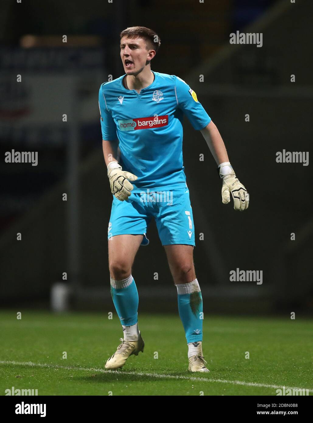 Bolton Wanderers goalkeeper William Crellin during the Papa John's ...