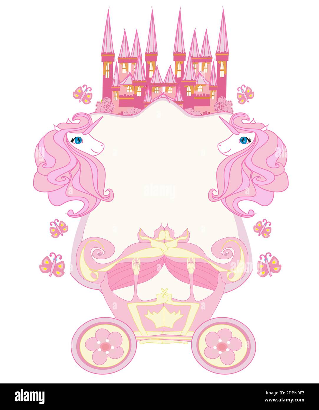 Beautiful fairytale pink castle frame Stock Photo - Alamy