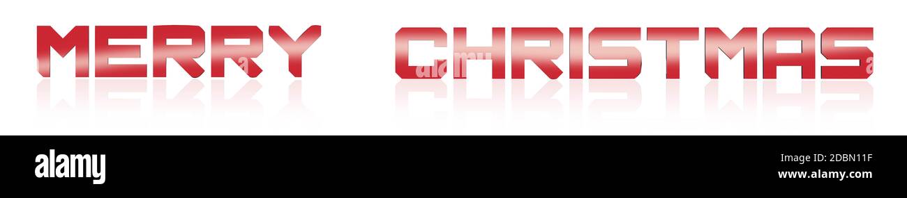 Long Christmas Banner - 3D Merry Christmas lettering with reflection ...