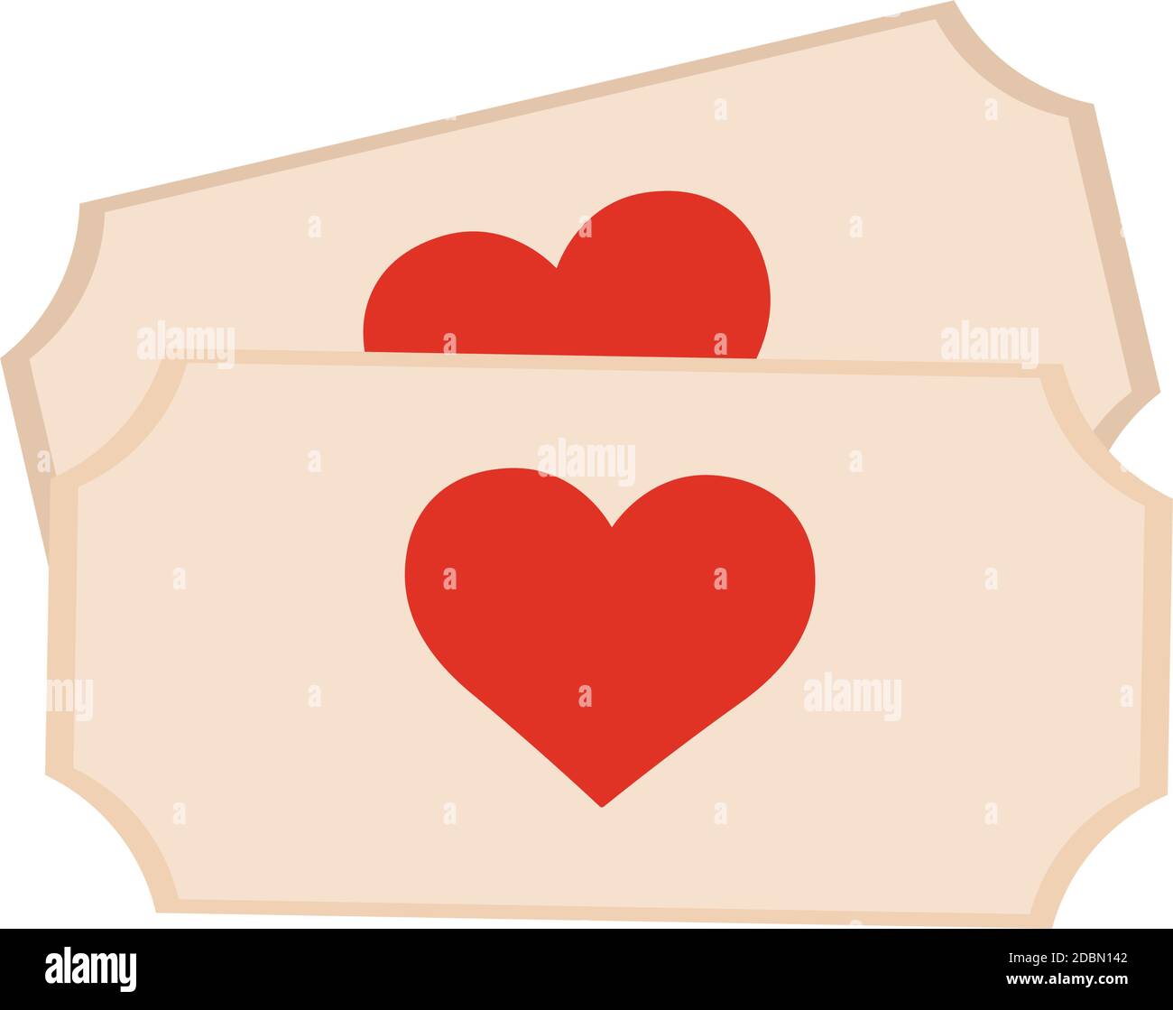 Isolated romantic heart tickets red love icon- Vector Stock Vector ...