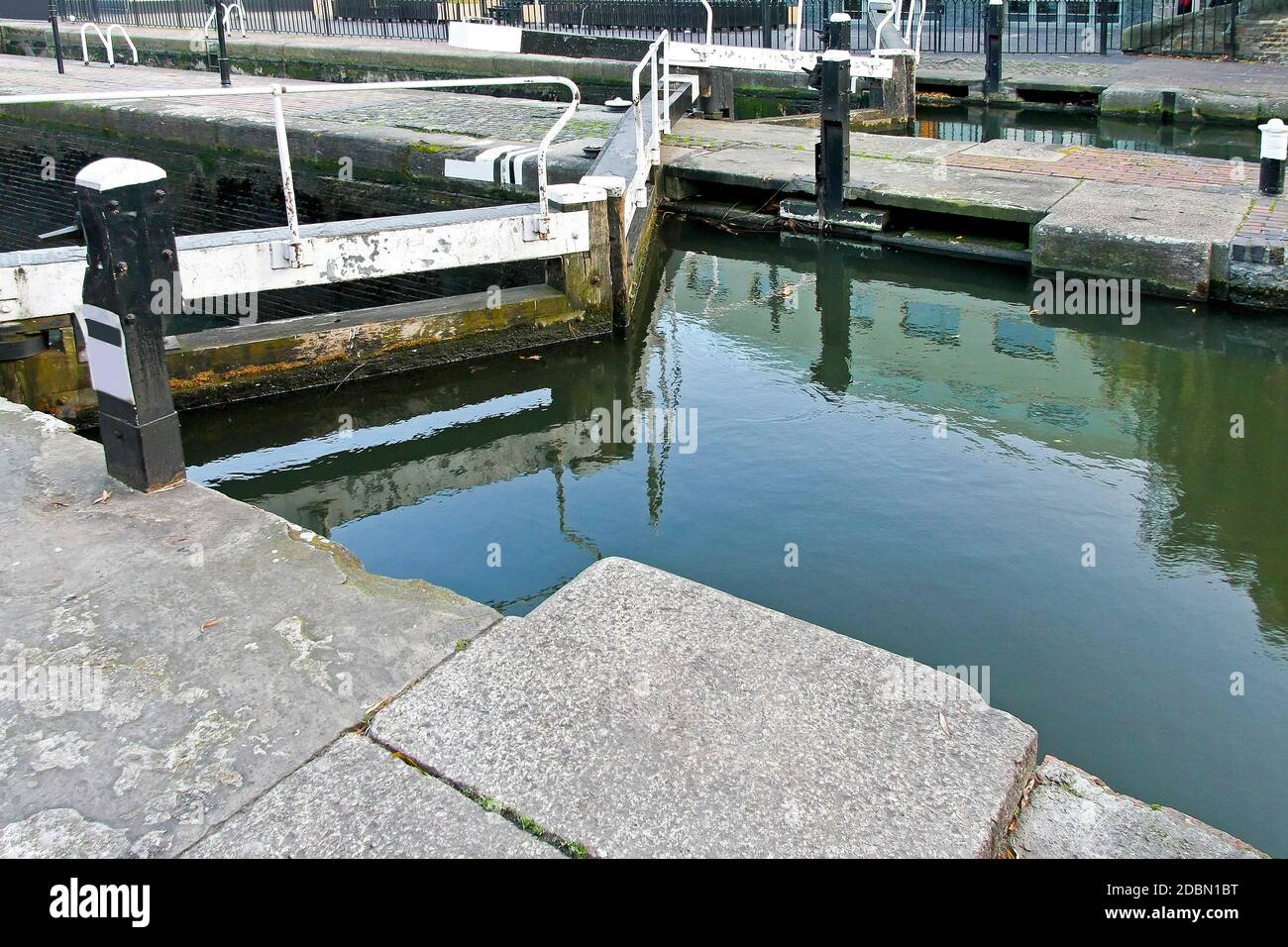 Close up shot of traditional canal lock Stock Photo - Alamy