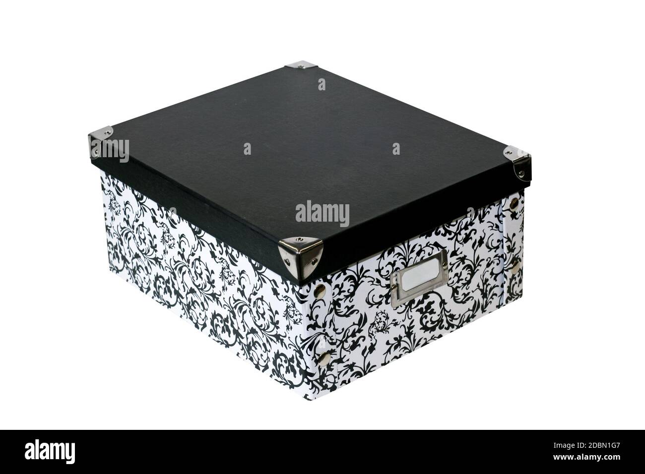 One carton box with black lid isolated Stock Photo - Alamy