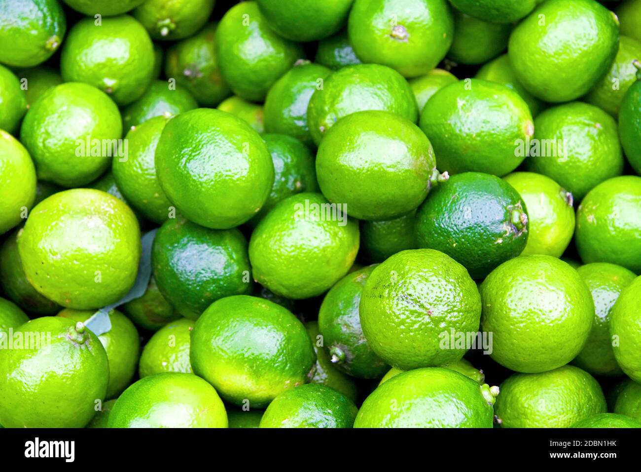 Big pile of green lime at market Stock Photo - Alamy