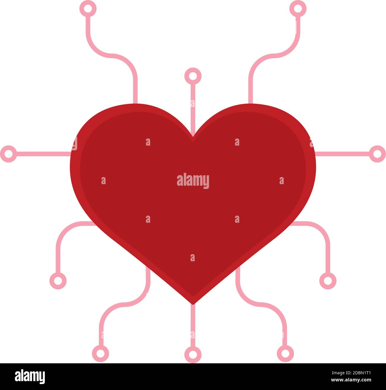 Isolated romantic heart red love icon- Vector Stock Vector Image & Art ...