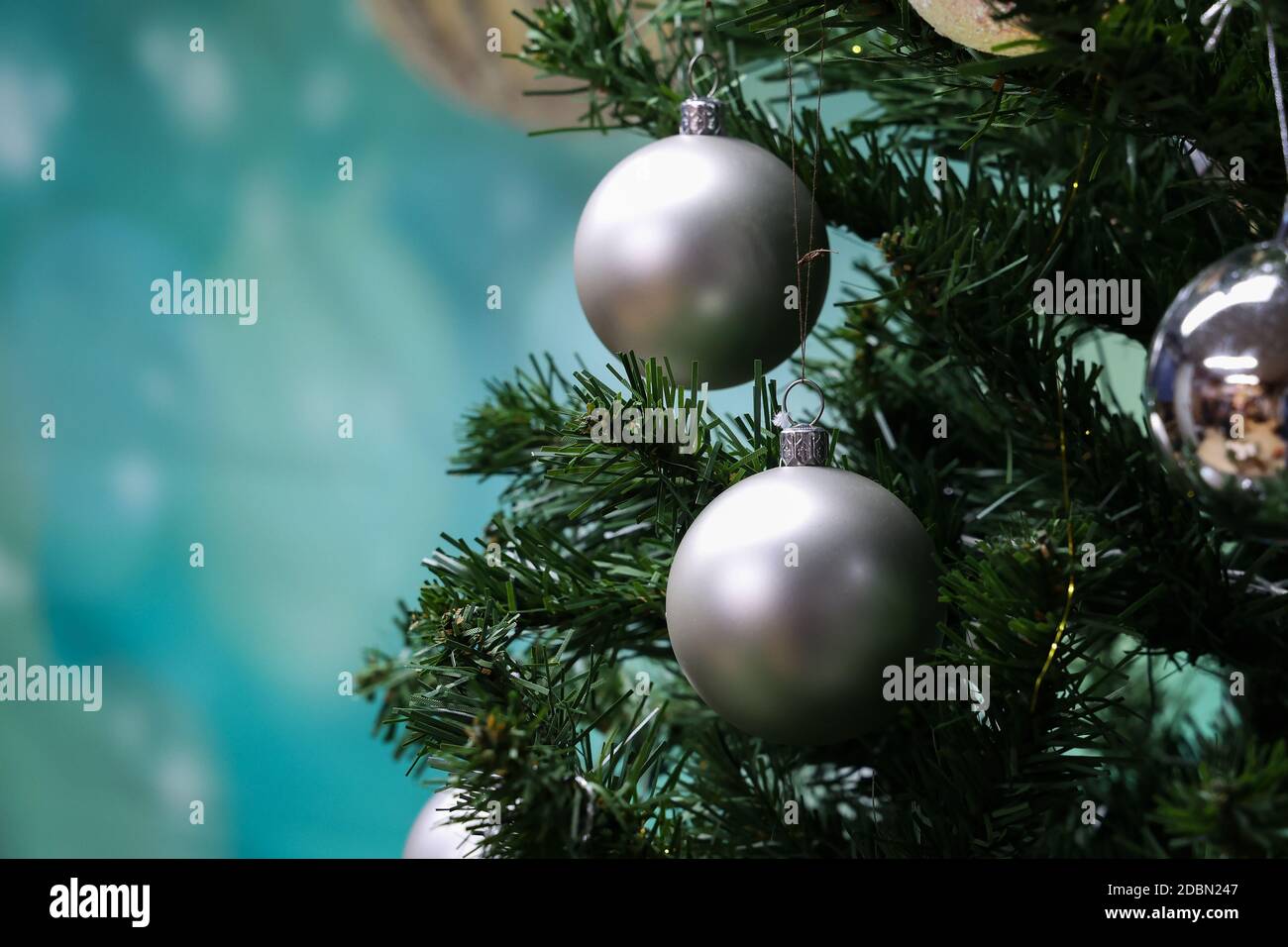 Silver balls hang on hi-res stock photography and images - Alamy