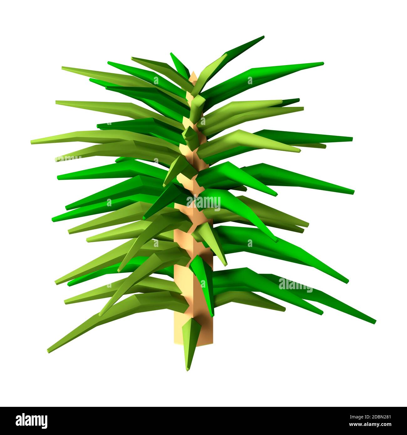 3D rendering of a green single moss isolated on white background Stock ...