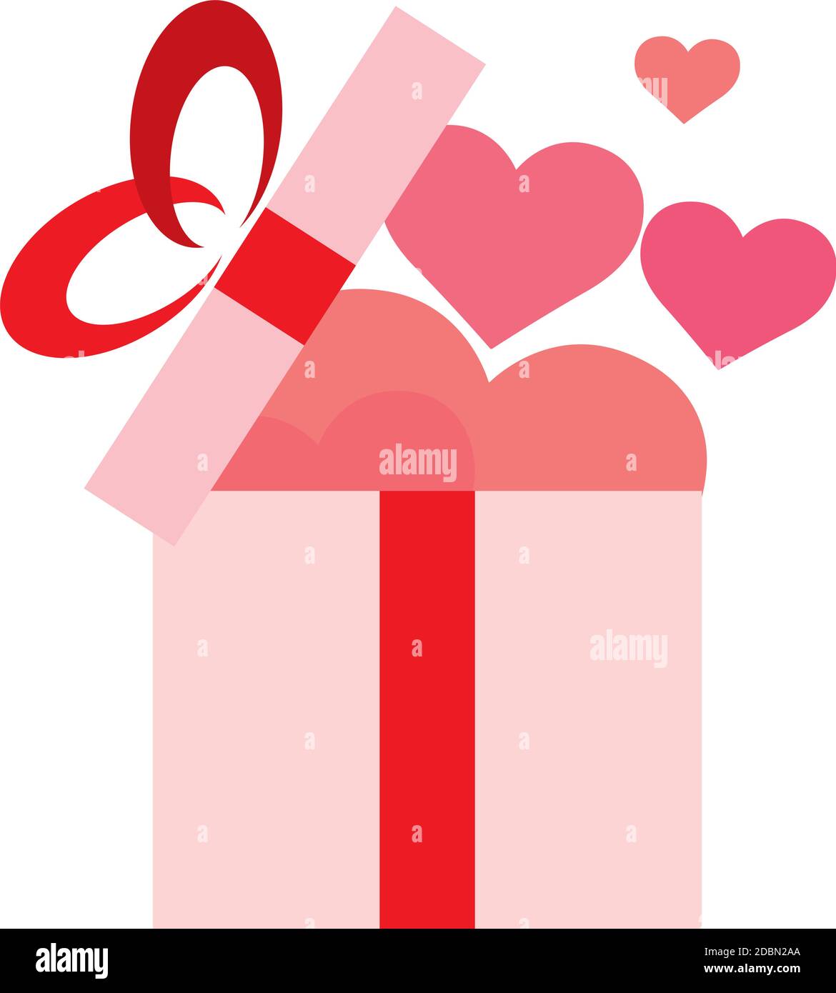 Isolated romantic gift heart red love icon- Vector Stock Vector Image ...