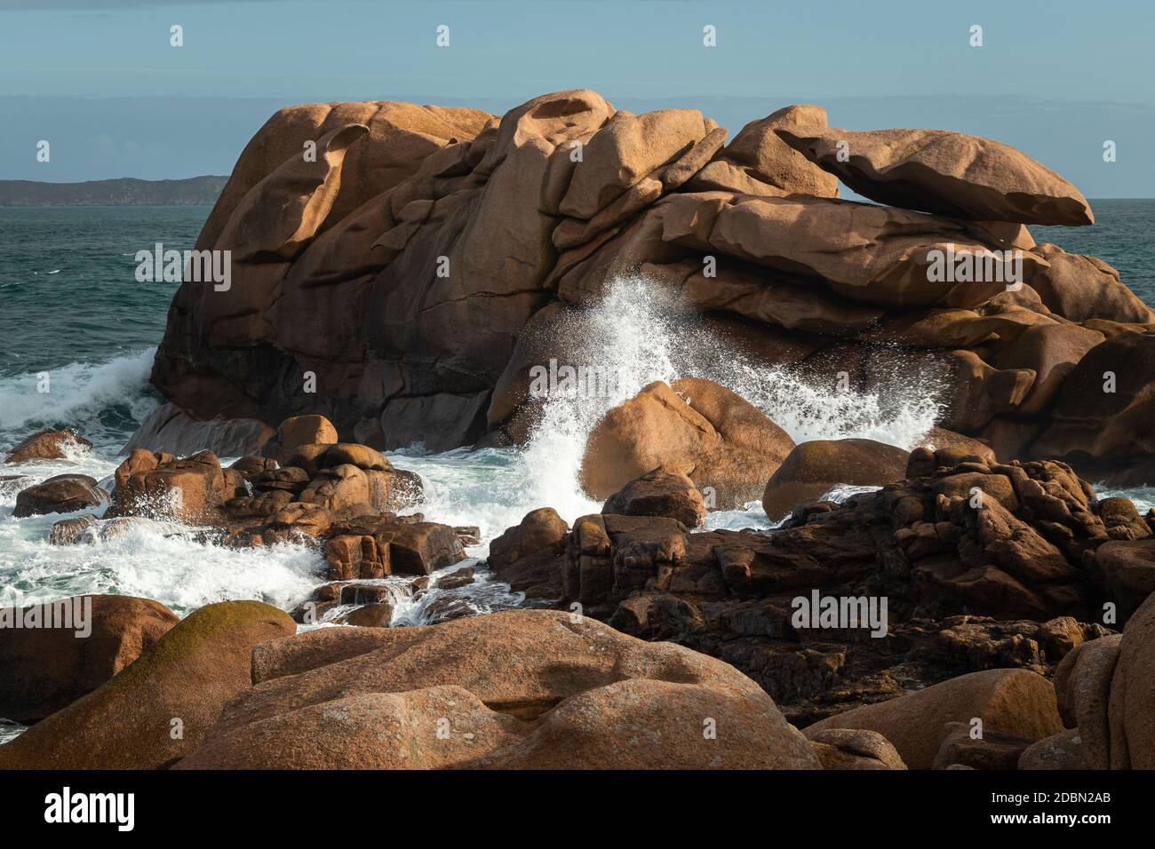 Interesting rock formation on Pink Granite Coast in northern Brittany ...