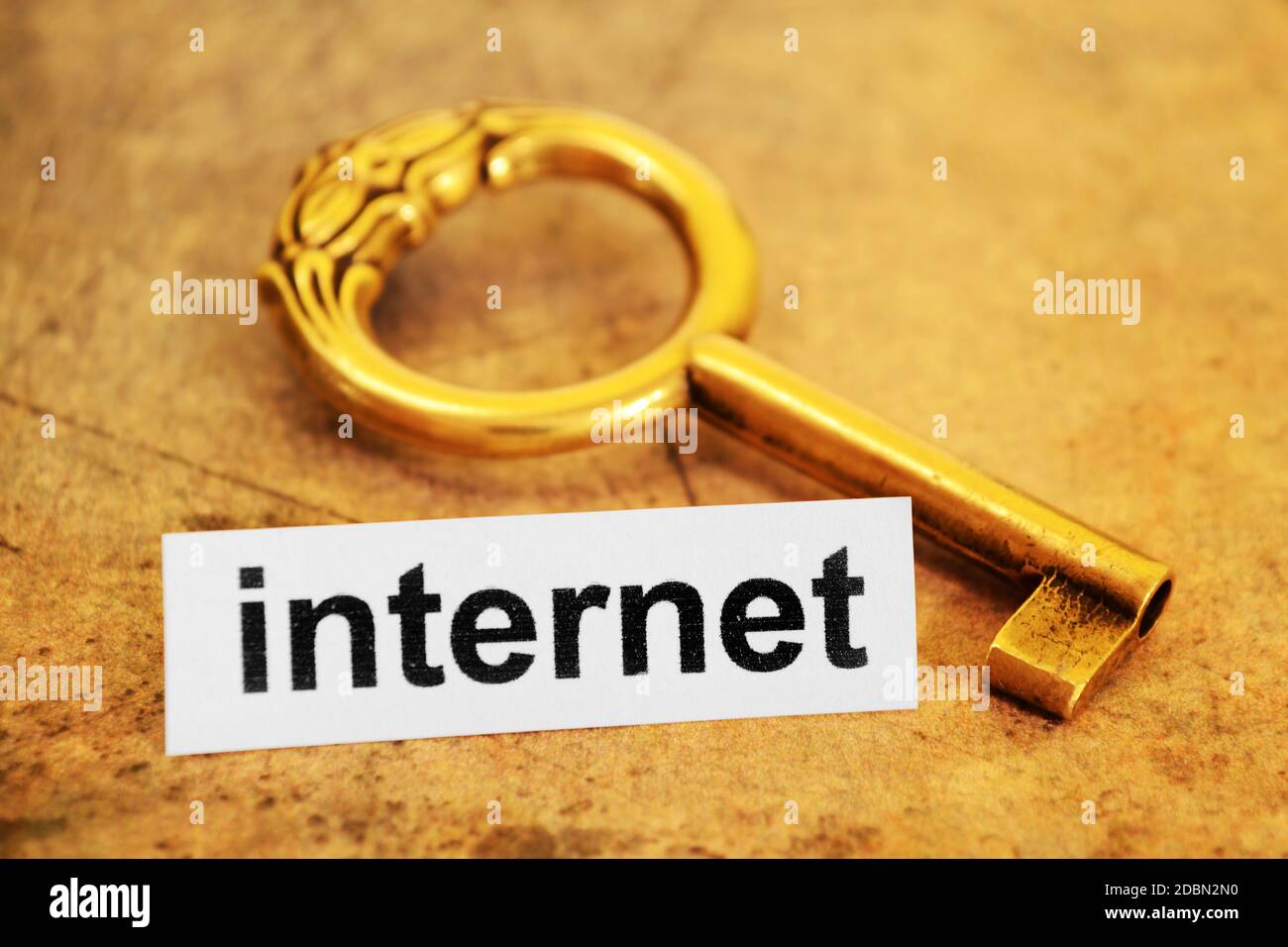 Internet tag and old key Stock Photo - Alamy