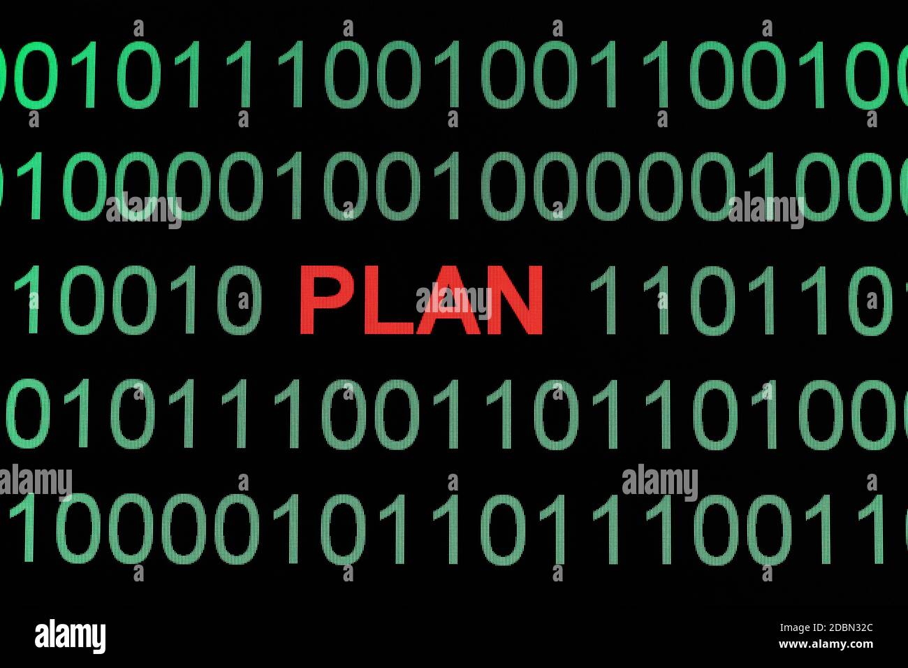Plan on binary data Stock Photo - Alamy