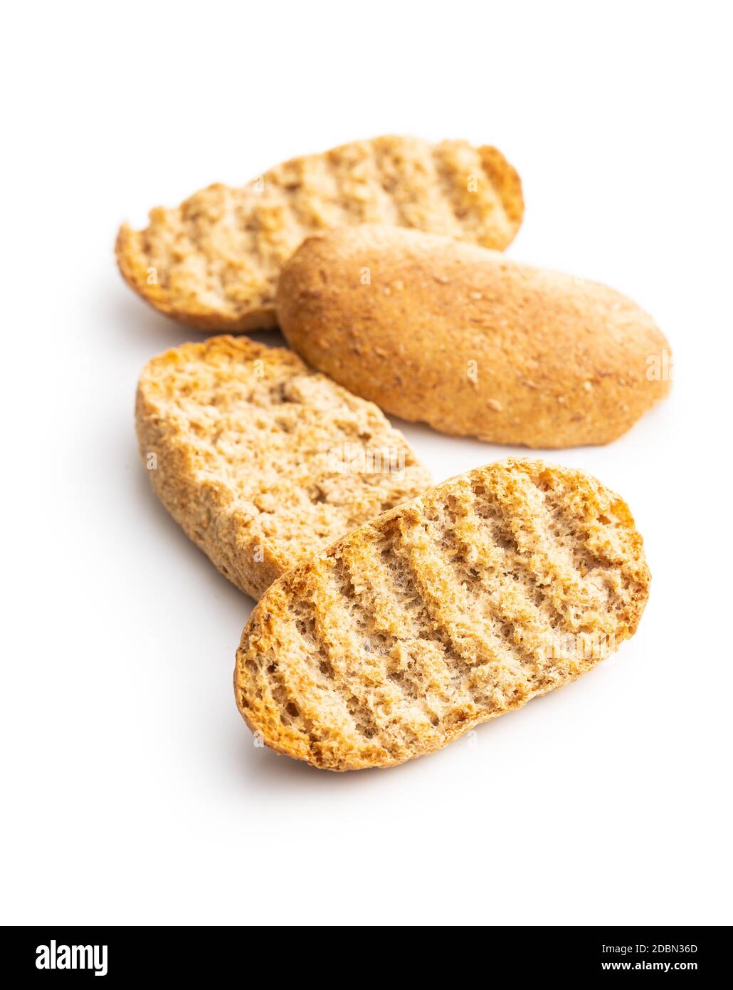 Rusk bread. Dried crispbread isolated on white background Stock Photo ...