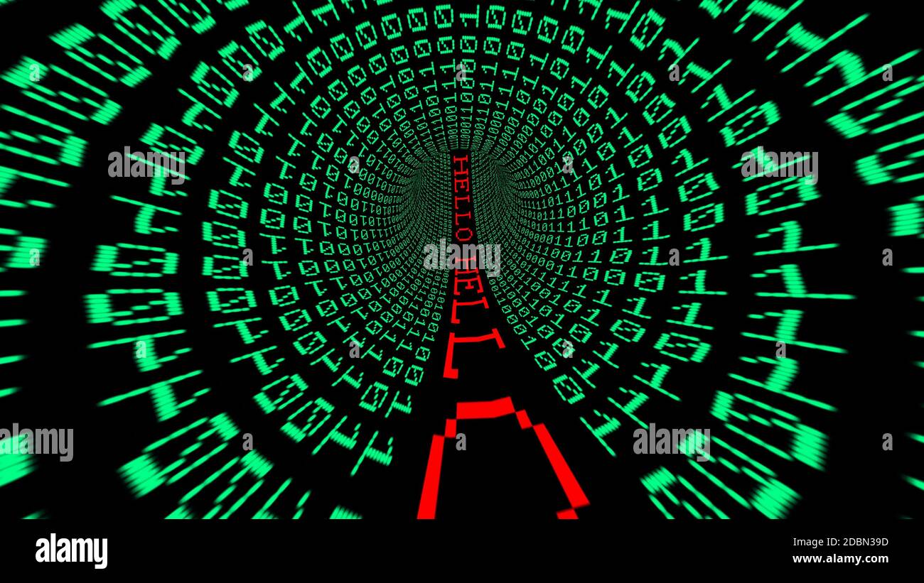 Hello data tunnel Stock Photo - Alamy