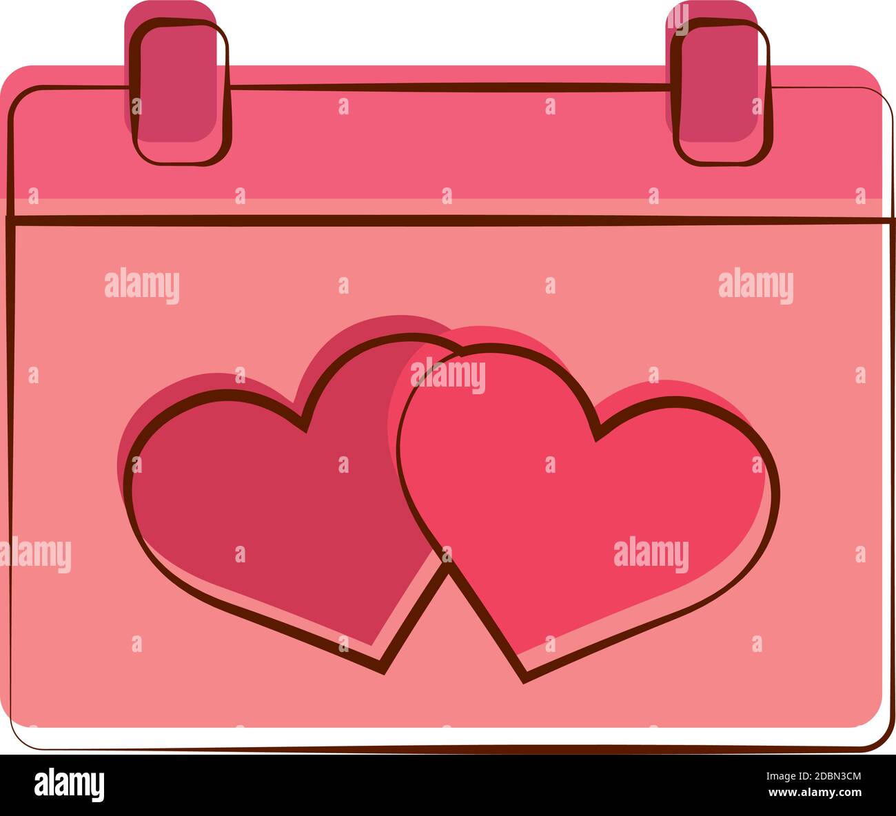 Isolated romantic calendar pink love icon- Vector Stock Vector Image ...