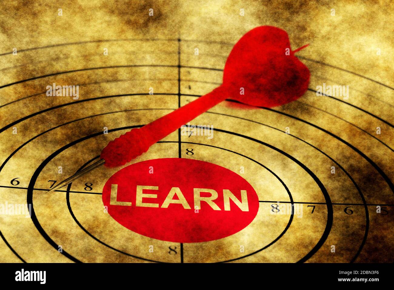 Learn target grunge concept Stock Photo - Alamy
