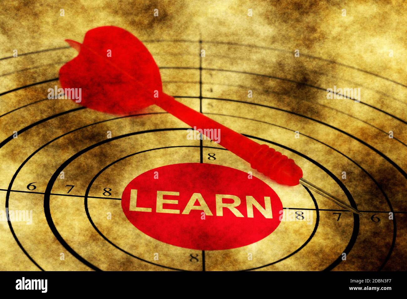 Learn target grunge concept Stock Photo - Alamy