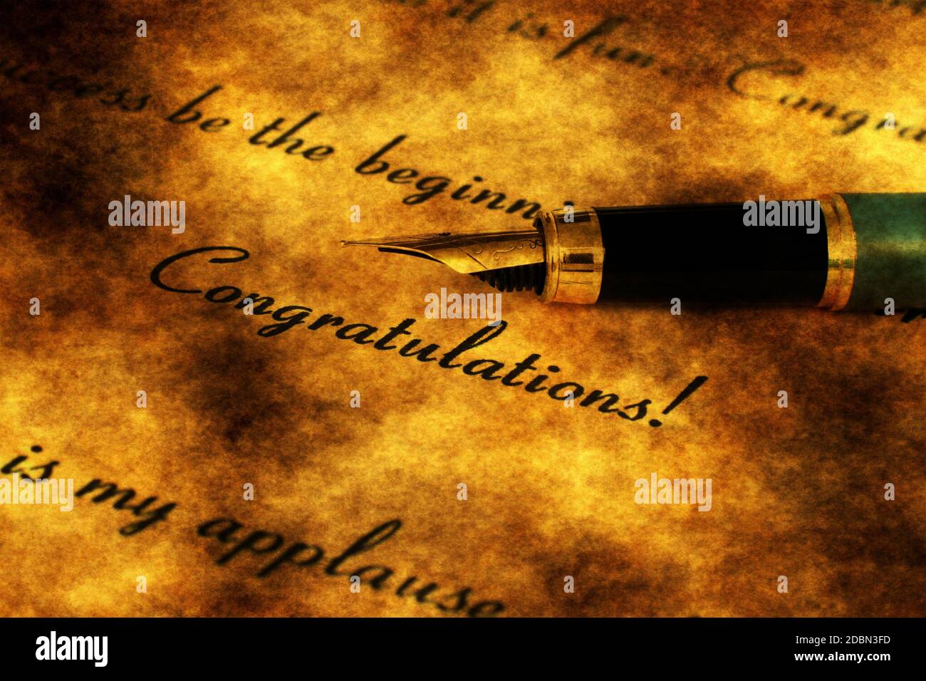 Fountain pen on congratulation text hi-res stock photography and images ...