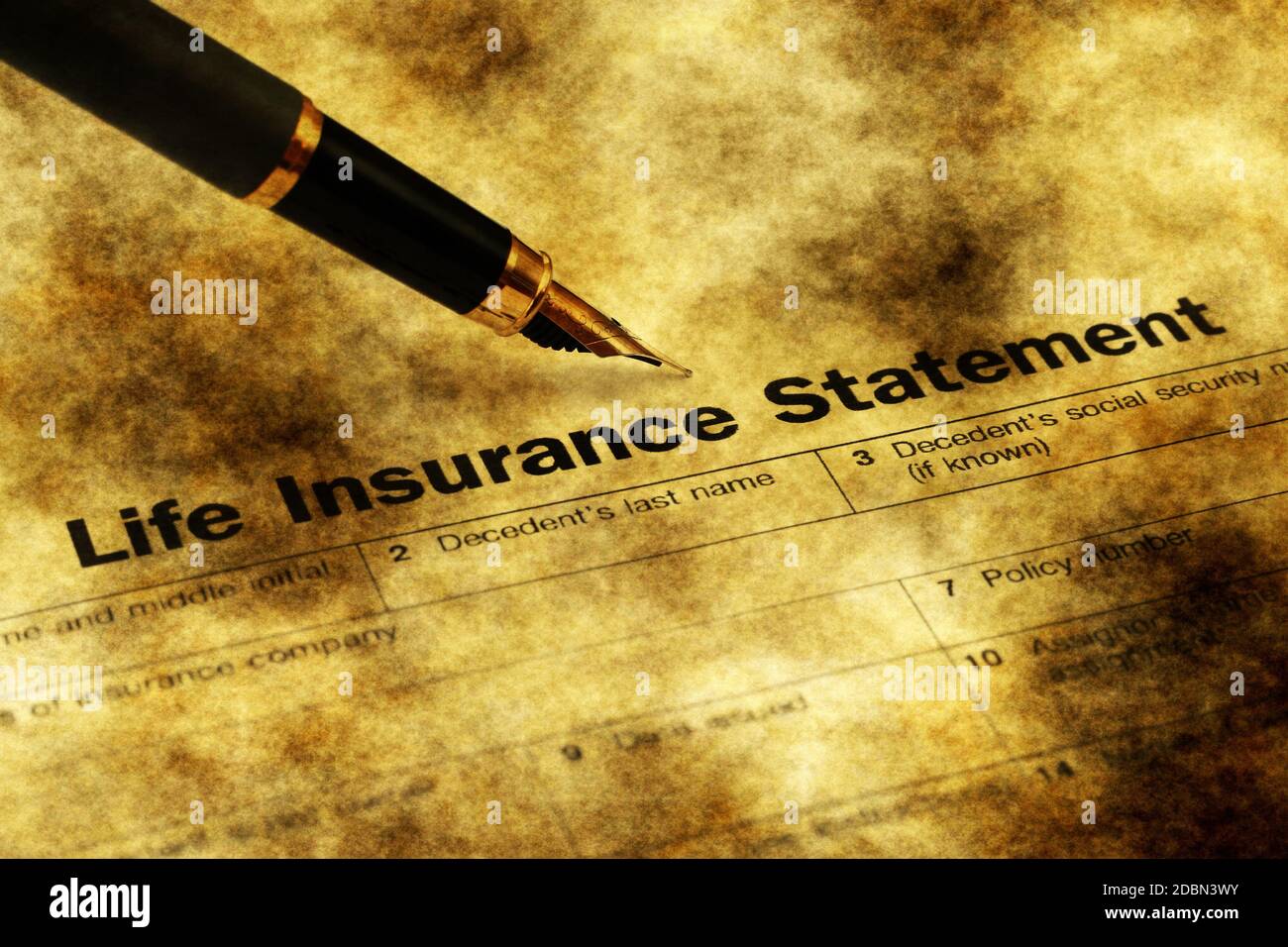 Life insurance form grunge concept Stock Photo - Alamy